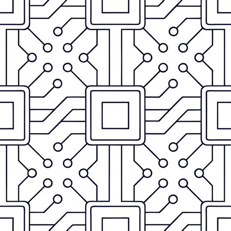 Create Seamless Tile Patterns Using Detailed Circuit Board Illustrations And Digital Blueprint