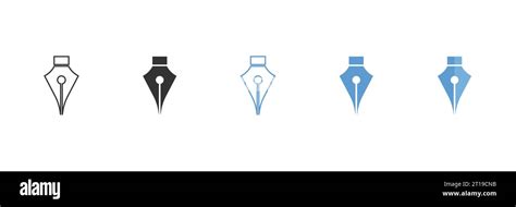 Pen Nib Ink Icon Set Vector Isolated Illustration Stock Vector Image Art Alamy