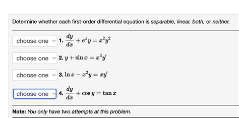 Solved Determine Whether Each First Order Differential Chegg