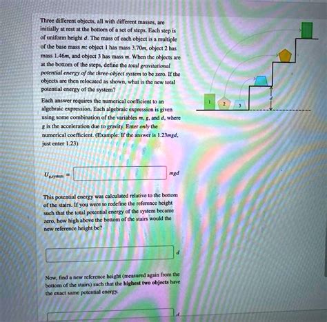 Solved Three Different Objects All With Different Masses Are Initially At Rest At The Bottom