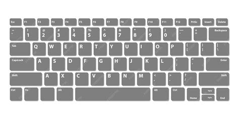 Modern Flat Grey Keyboard Keys Vector Minimalist Computer Accessory