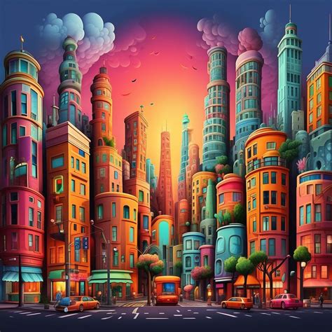 Dive Into A Whimsical Cityscape