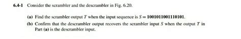 Solved 641 Consider The Scrambler And The Descrambler In