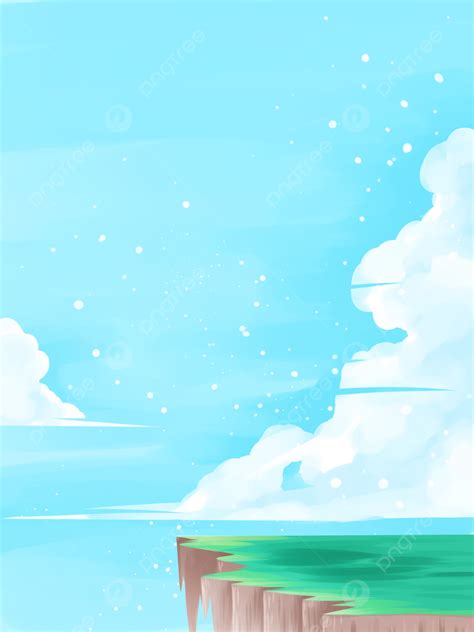 浪漫背景 天空北是藍天白雲 手繪背景 卡通背景圖桌布手機桌布圖片免費下載 Pngtree