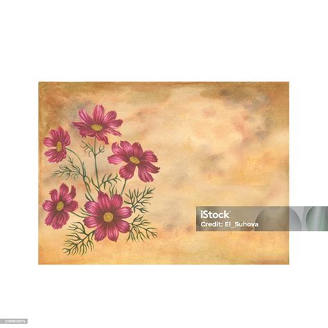 분홍색 꽃다발이 있는 빈티지 종이 봉투를 만드세요 어머니의 날 발렌타인 데이 역사 스크랩북 아로마 테라피 편지 마술 카드에 대한