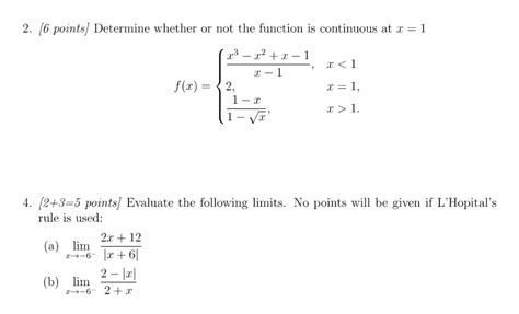 Solved 2 6 Points Determine Whether Or Not The Function