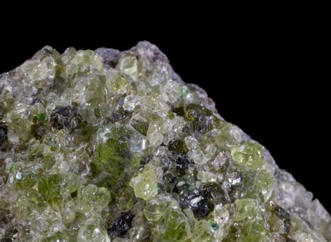 Olivine Peridot Extreme Macro Close Up Against Black Background Stock Image Image Of