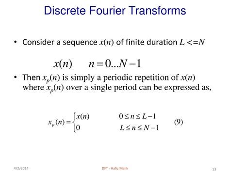 PPT Discrete Fourier Transform DFT PowerPoint Presentation Free Download ID