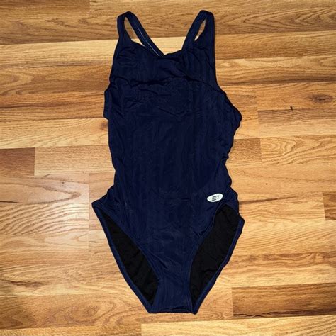 Swim Nwt Girls Navy Blue Onepiece Racing Back Swimsuit Poshmark