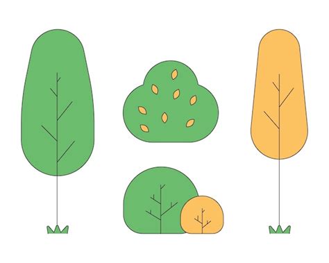premium vector yard decoration 2d linear cartoon objects set