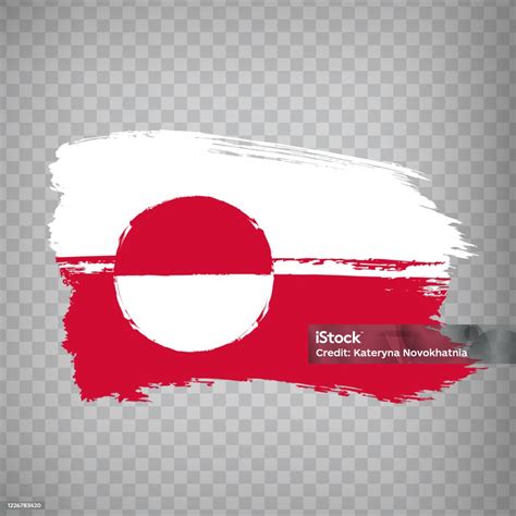 브러시 스트로크에서 그린란드를 플래그합니다 웹 사이트 디자인 앱 Ui의 투명한 배경에 그린란드에 플래그를 지정합니다 덴마크 왕국 스톡 벡터입니다 Eps10 0명에 대한 스톡
