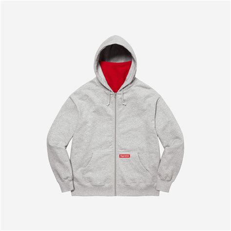 슈프림 더블 후드 페이스마스크 집업 후드 스웨트셔츠 헤더 그레이 22fw Supreme Kream