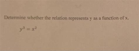 Solved Determine Whether The Relation Represents Y As A