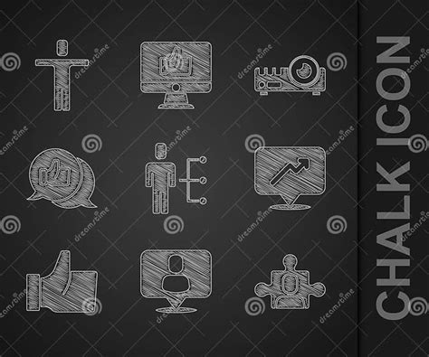 Set User Of Man In Business Suit Head Hunting Project Team Base Graph Schedule Chart Hand