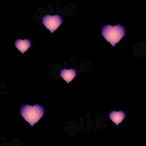 두근두근 픽셀아트 보라색 하트 이모티콘  투명배경 올리브크레아olivecrea