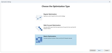 Using Matrix Optimization For Efficient Strategy Parameter Testing