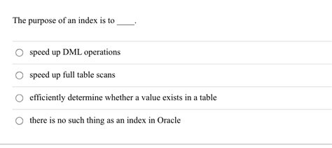 Solved Question 27 An Index Can Be Created Implicitly Only