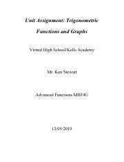 Unit Assignment Trigonometric Functions And Graphs Pdf Unit