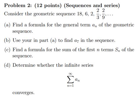 Solved Problem Points Sequences And Series Chegg Com