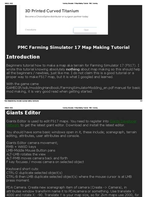 Farming Simulator 17 Map Making Tutorial Pmc Farming Pdf Texture