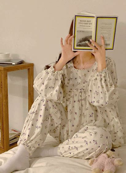 더달콤 제비꽃향기 긴팔긴바지 투피스파자마 잠옷 홈웨어