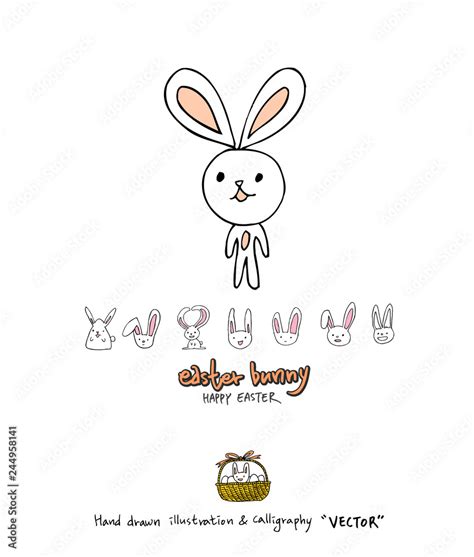 부활절 손으로 그린 부활절 일러스트 Stock Vector Adobe Stock