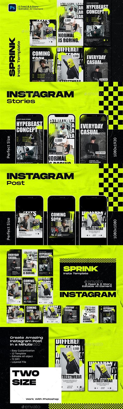 Sprink Streetwear Fashion Instagram Template Web Elements Graphicriver