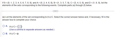 Solved If S 0 1 2 3 4 5 6 7 8 9 And Chegg Com