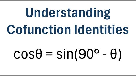 Trigonometry Understanding Cofunction Identities Youtube