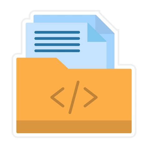 Premium Vector Coding Folder Icon Vector Image Can Be Used For Coding