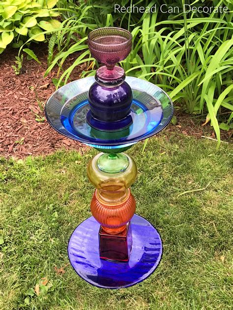 Stained Glass Bird Bath