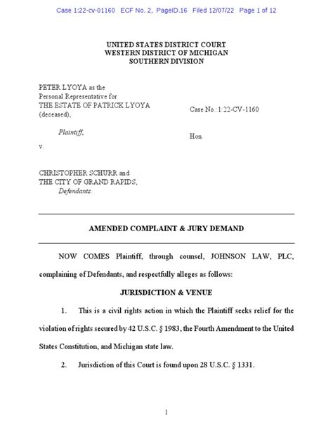 Amended Complaint Pdf Damages Police Brutality