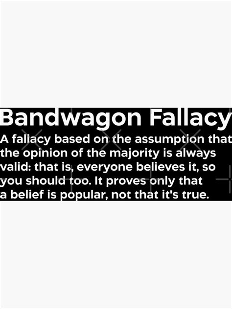 Bandwagon Fallacy White Premium Matte Vertical Poster