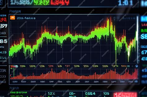 Closeup Of A Computer Monitor Displaying Vibrant Stock Market Trading Graphs With Fluctuating