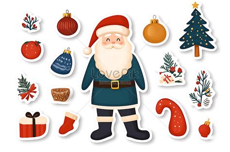 장식을 한 산타클로스 일러스트 무료 다운로드 Lovepik