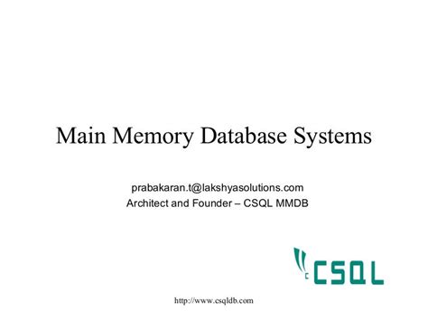 Main Memory Database