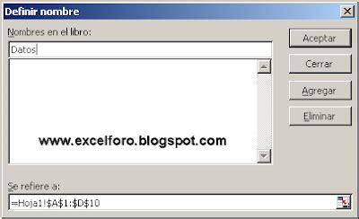 Asignar Nombres A Rangos EXCEL FORO Un Blog De Excel