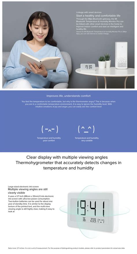 Mi Bluetooth Temperature And Humidity Monitor Pro