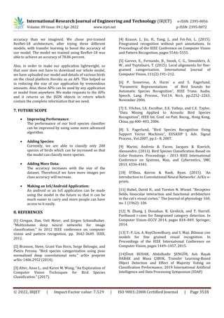 Birds Identification System Using Deep Learning Pdf