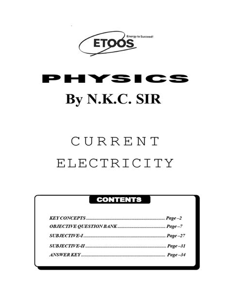 Current Electricity Pdf Electrical Resistivity And Conductivity Electric Current