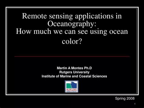 Ppt Remote Sensing Applications In Oceanography How Much We Can See Using Ocean Color