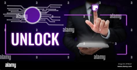Hand Writing Sign Unlock Word Written On Use Password Or Other