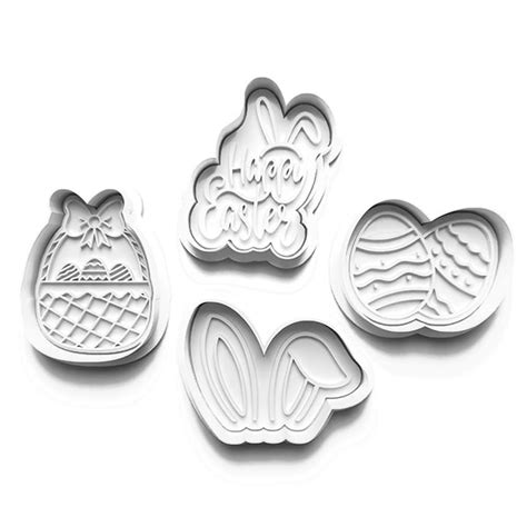 Happy Easter Bunny Ears And Eggs Cookie Cutter Set Bakers Boutique