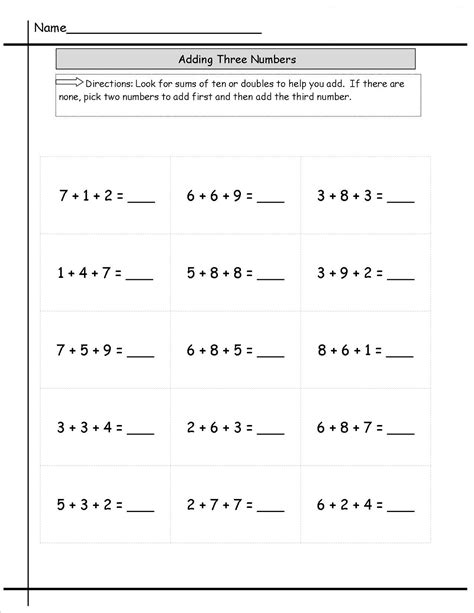 3 Addends Worksheets Printable Activity Shelter