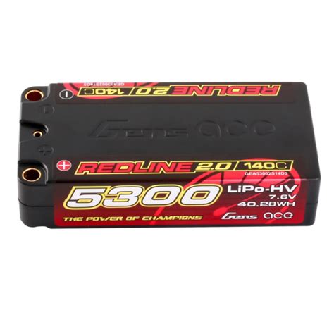 Gens Ace RedLine Battery Lipo Hv S Shorty MAh C Mm Socket