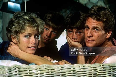 Farrah Fawcett And Ryan Oneal With Sons Patrick And Griffin News Photo