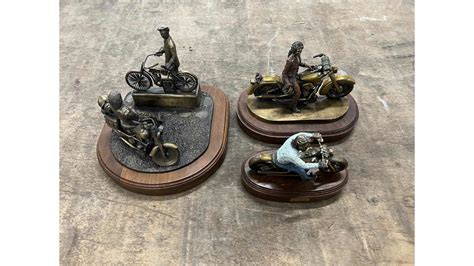 Bronze Motorcycle Statues Lot Of 3 At Las Vegas Motorcycles 2023