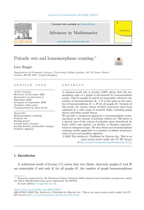 Pdf Polyadic Sets And Homomorphism Counting