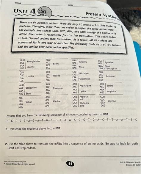 Solved There Are 64 Possible Codons There Are Only 20 Amino