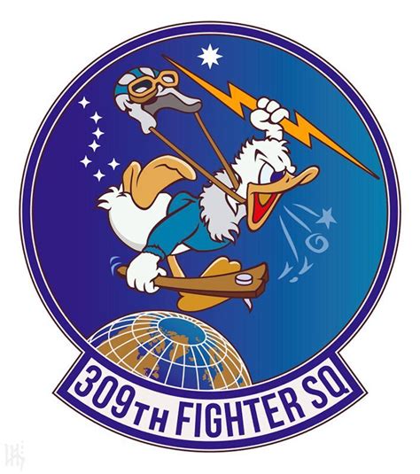 309th Fighter Squadron Us Air Force Wild Ducks Patch Иллюстрации